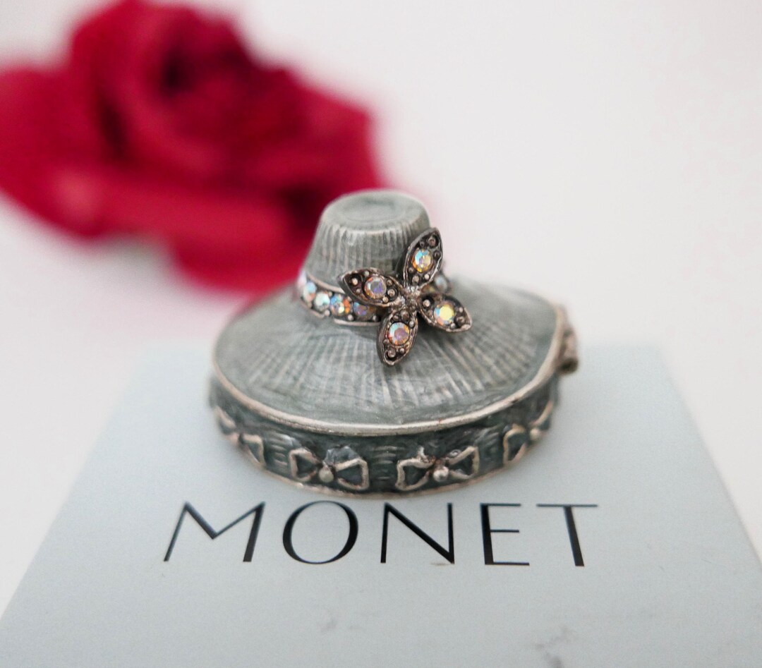 Monet Trinket Box in Original Box 1990s Hat Trinket Holder - Etsy