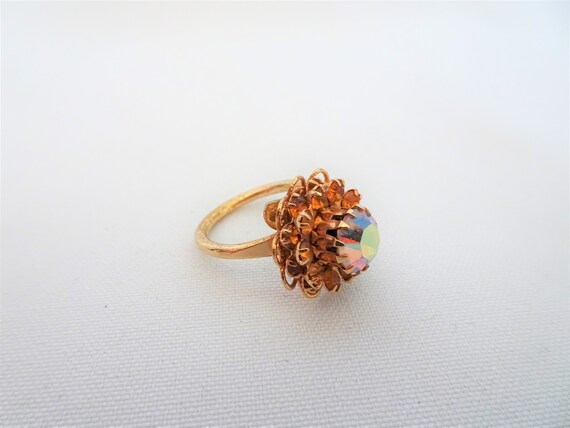 Signed Sarah COVENTRY - AB Rhinestone Cluster Ring - … - Gem
