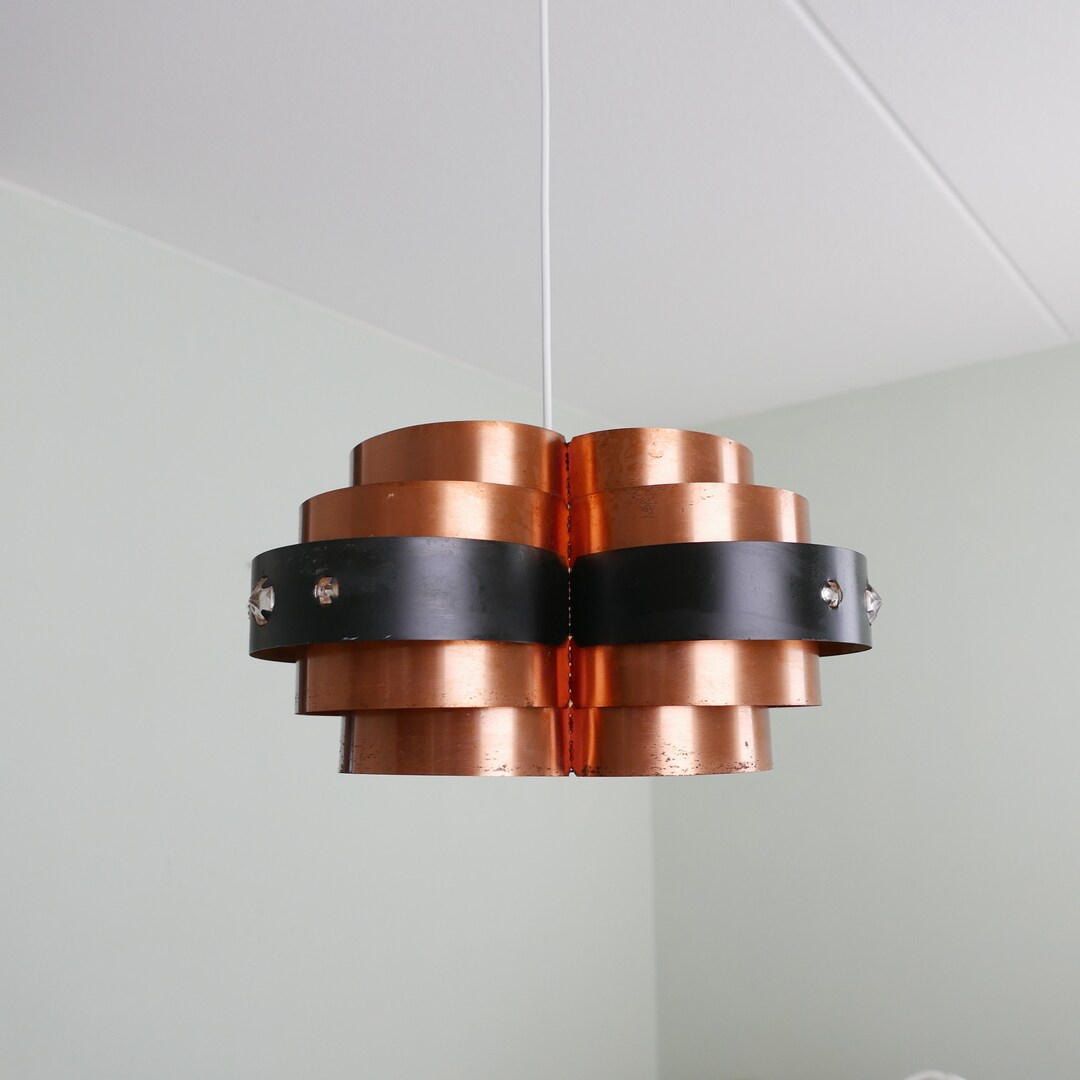 Coronell Werner Schou Denmark Hanging Lamp Copper Color Vintage 1960s ...