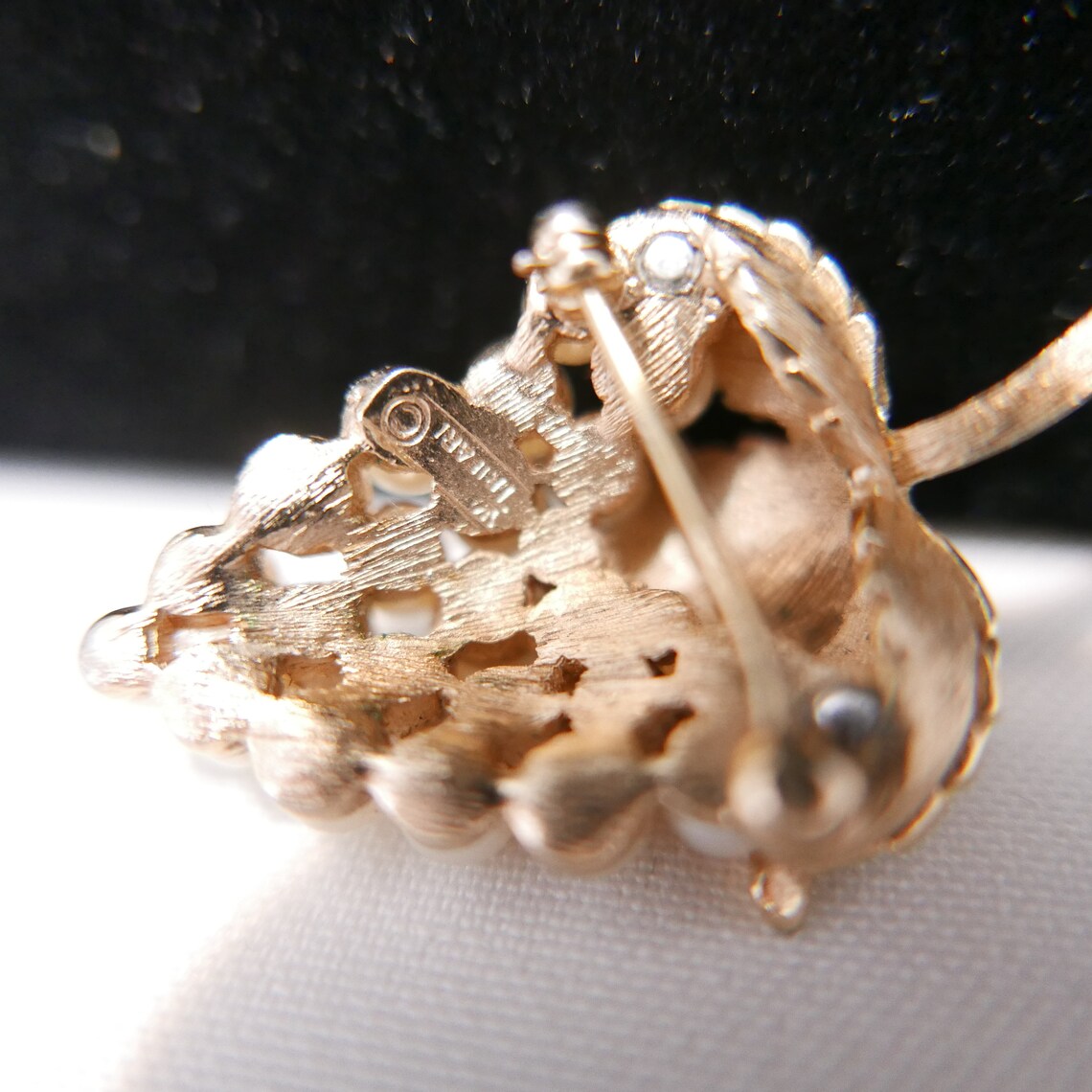 Signed Crown Trifari Grape Cluster Brooch Pin Faux Pearl | Etsy