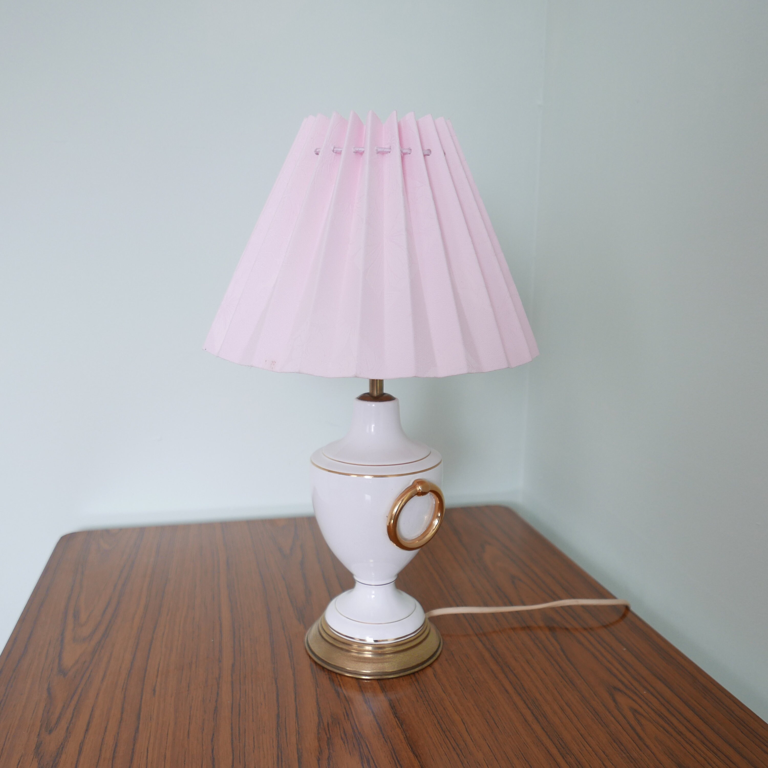 Vintage Table Light From the 80s White Gold Ceramics and | Etsy