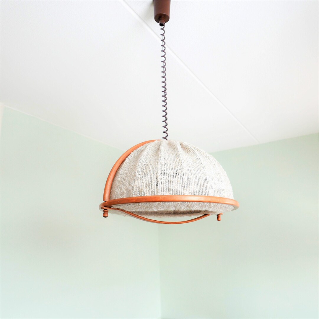 Adjustable Pull Lamp Hanging Lamp From the 60s Teak Wood - Etsy
