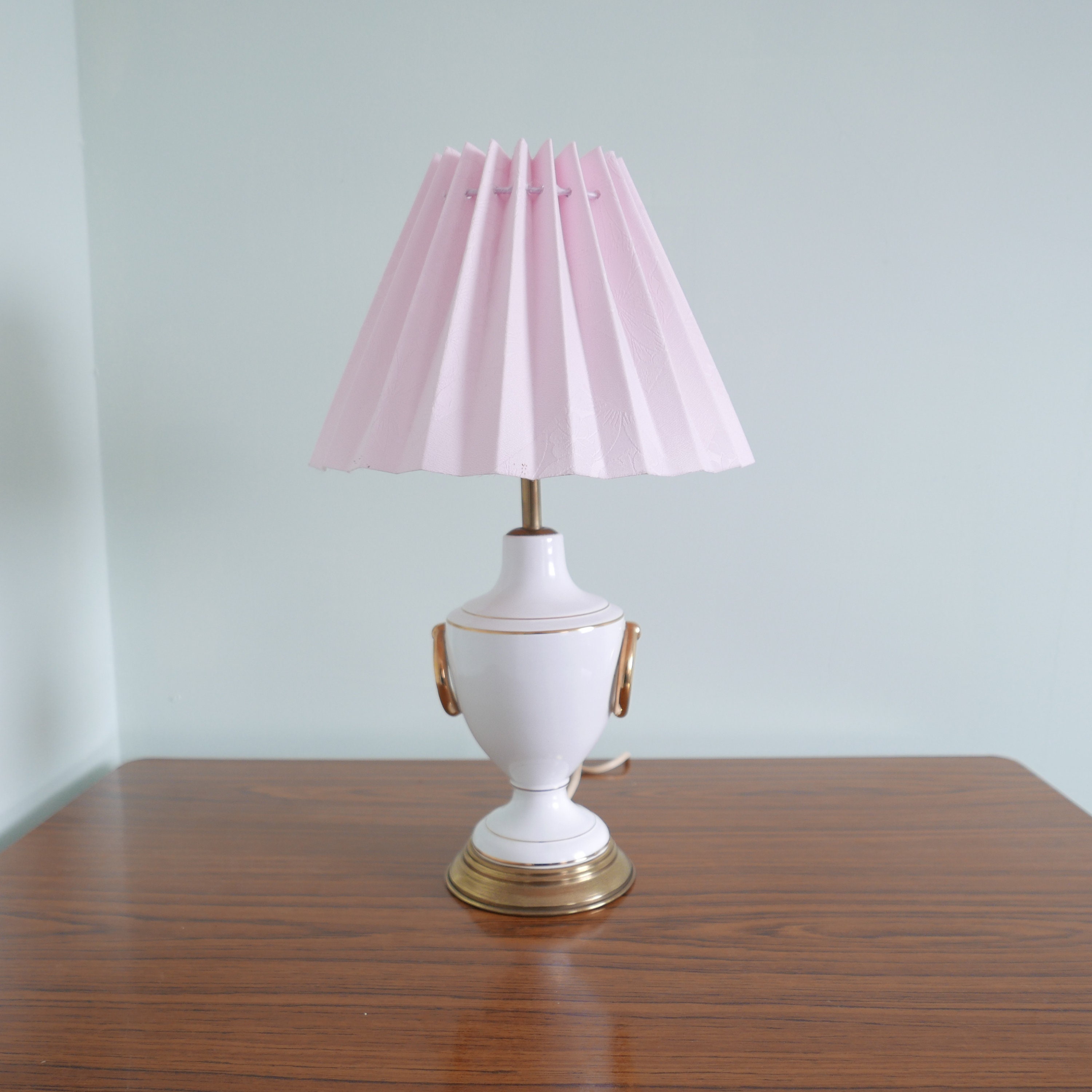 Vintage Table Light From the 80s White Gold Ceramics and | Etsy