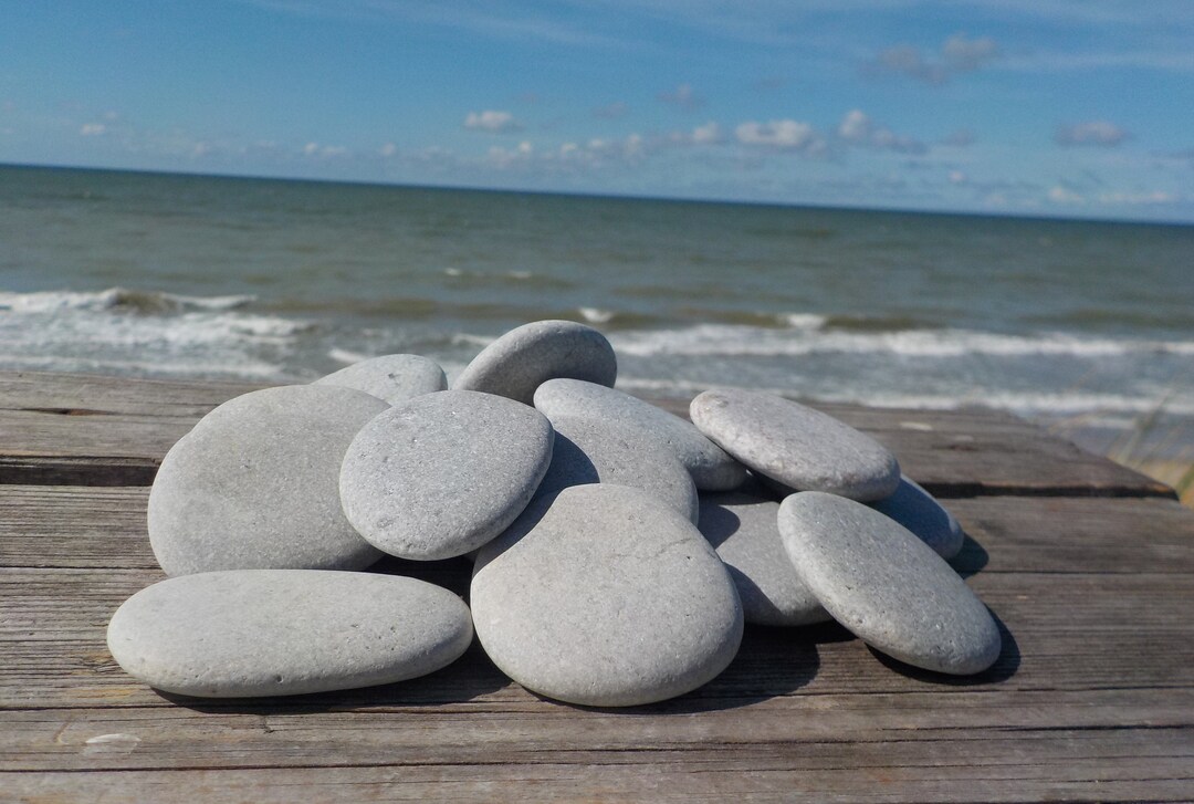 Stone Decor-set of 15 Small Pebbles size 1.6-1.8/40-45mm-small FLAT ...