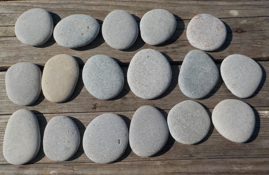 Craft Stone Set of 15 Small Pebbles-size 1.8-2.2/45-55mm-small Flat ...