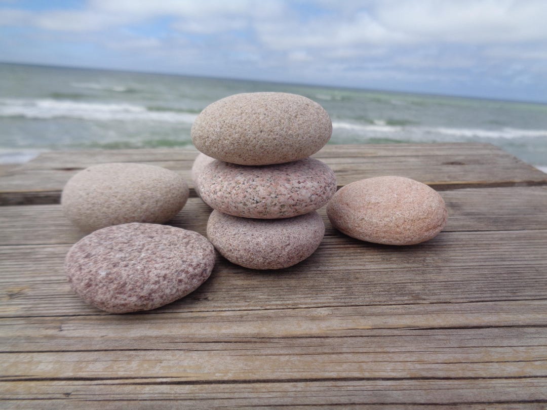 Craft Stones Set of 7 Small Light Pink Pebbles -size 1.8-2.2"/45-55 Mm ...