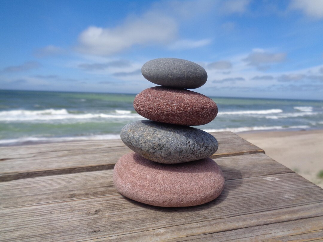 Set of 4 Shaped Balancing Stones-stack Height 3.5"/95 Mm-pebbles ...