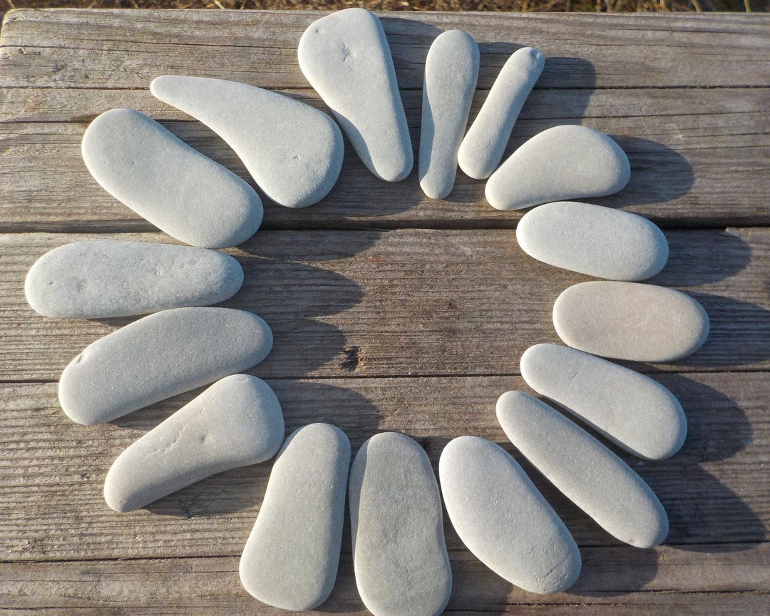 Stone Decor-set of 25 ELONGATED Pebbles-size 1.6-2.4"/40-60 Mm-small ...