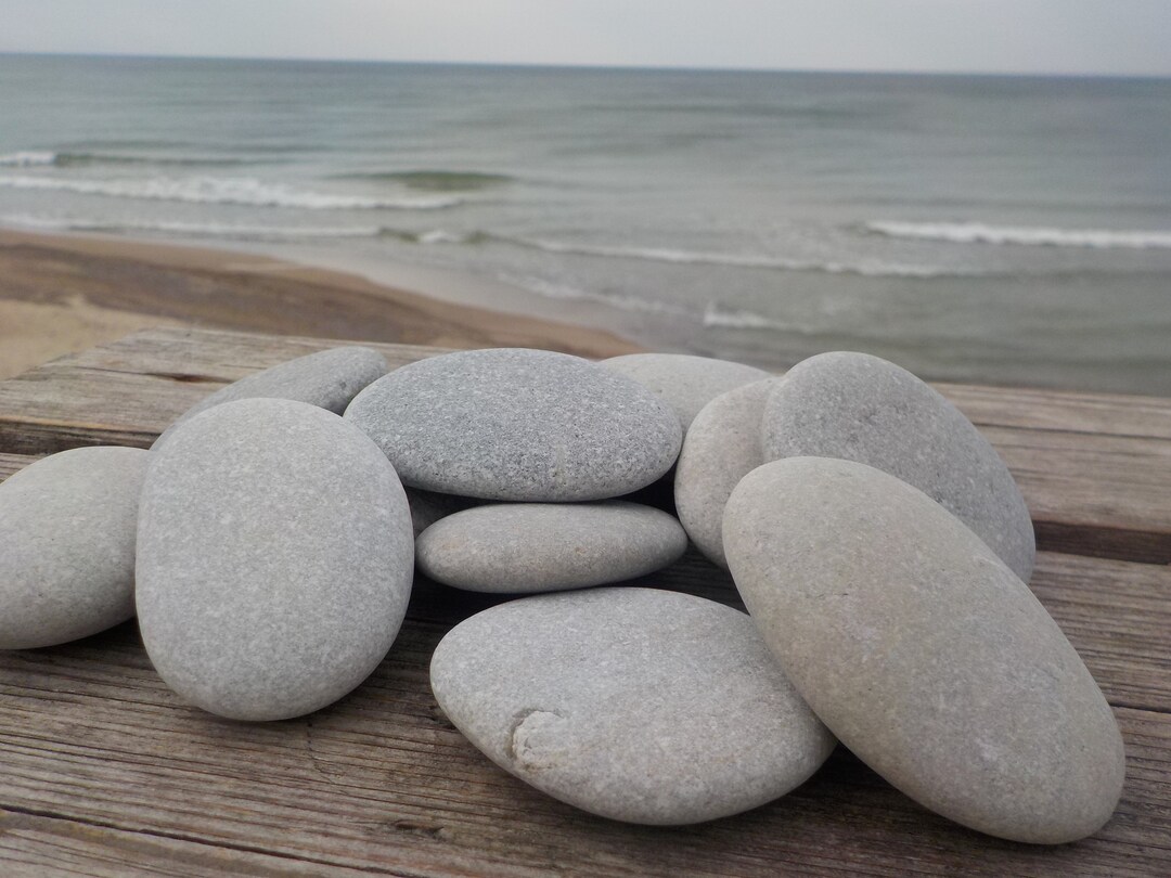 Craft Stone Decor-set of 11 Medium White Pebbles-size 2.2-3"/55-75 Mm ...