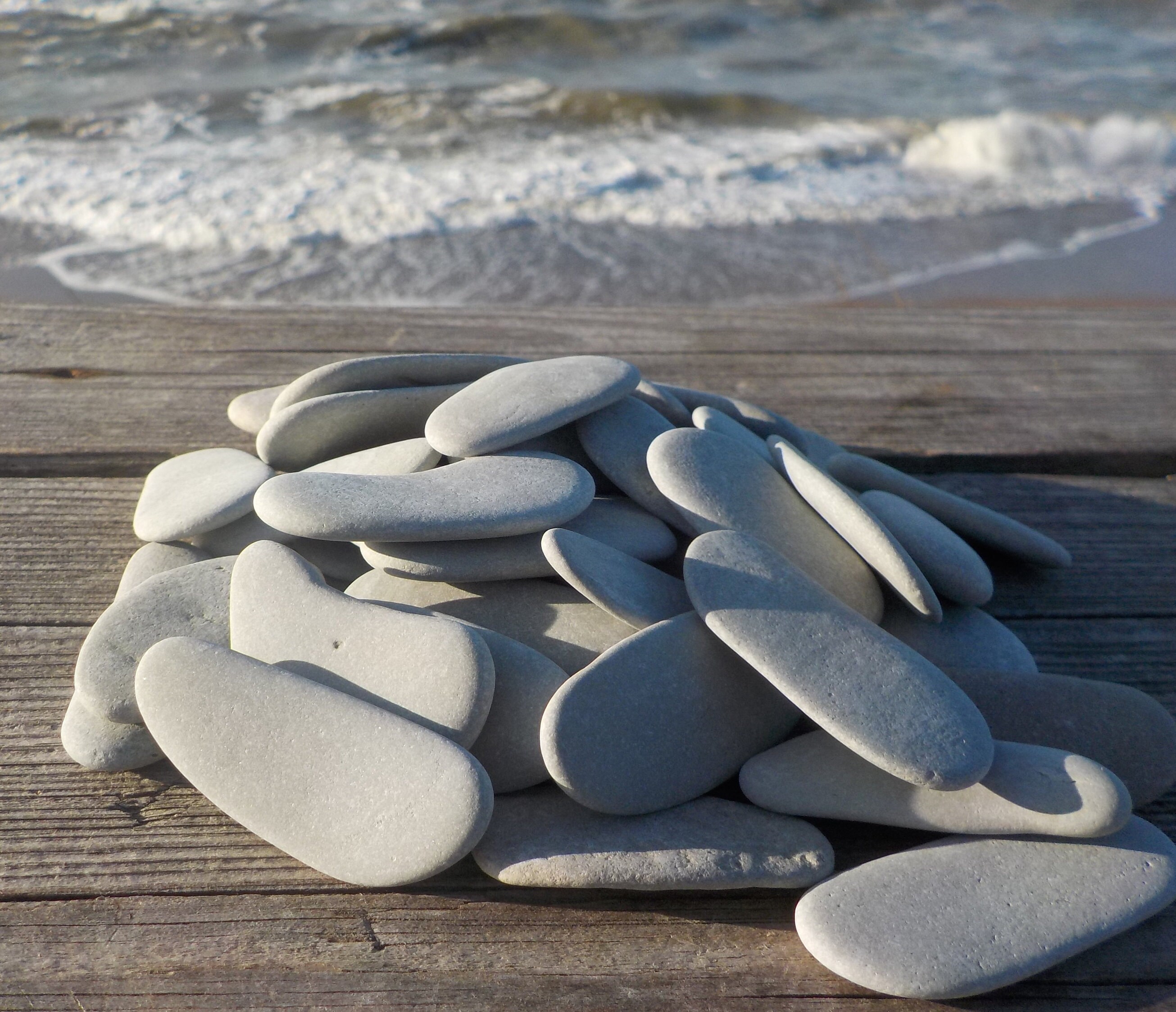 Stone Decor- Set of 40 Pcs Small ELONGATED Pebbles-size 0.8-1.7"/20-45 ...
