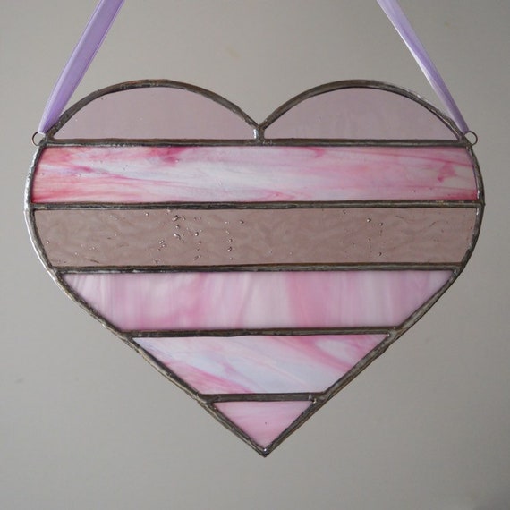 Pink Glass Heart | Etsy
