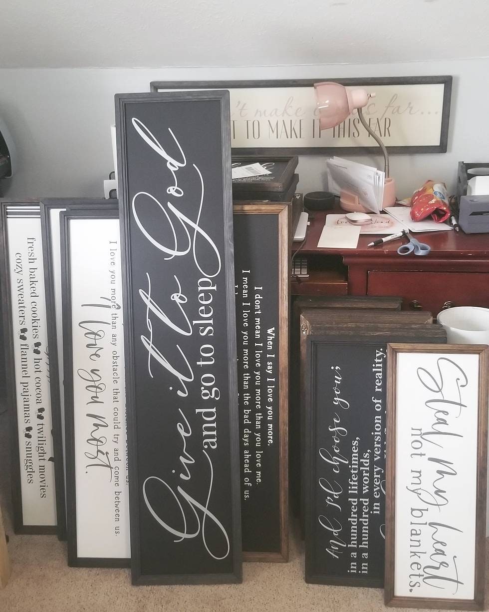 Give It To God And Go To Sleep Sign Bedroom Signs Bedroom | Etsy