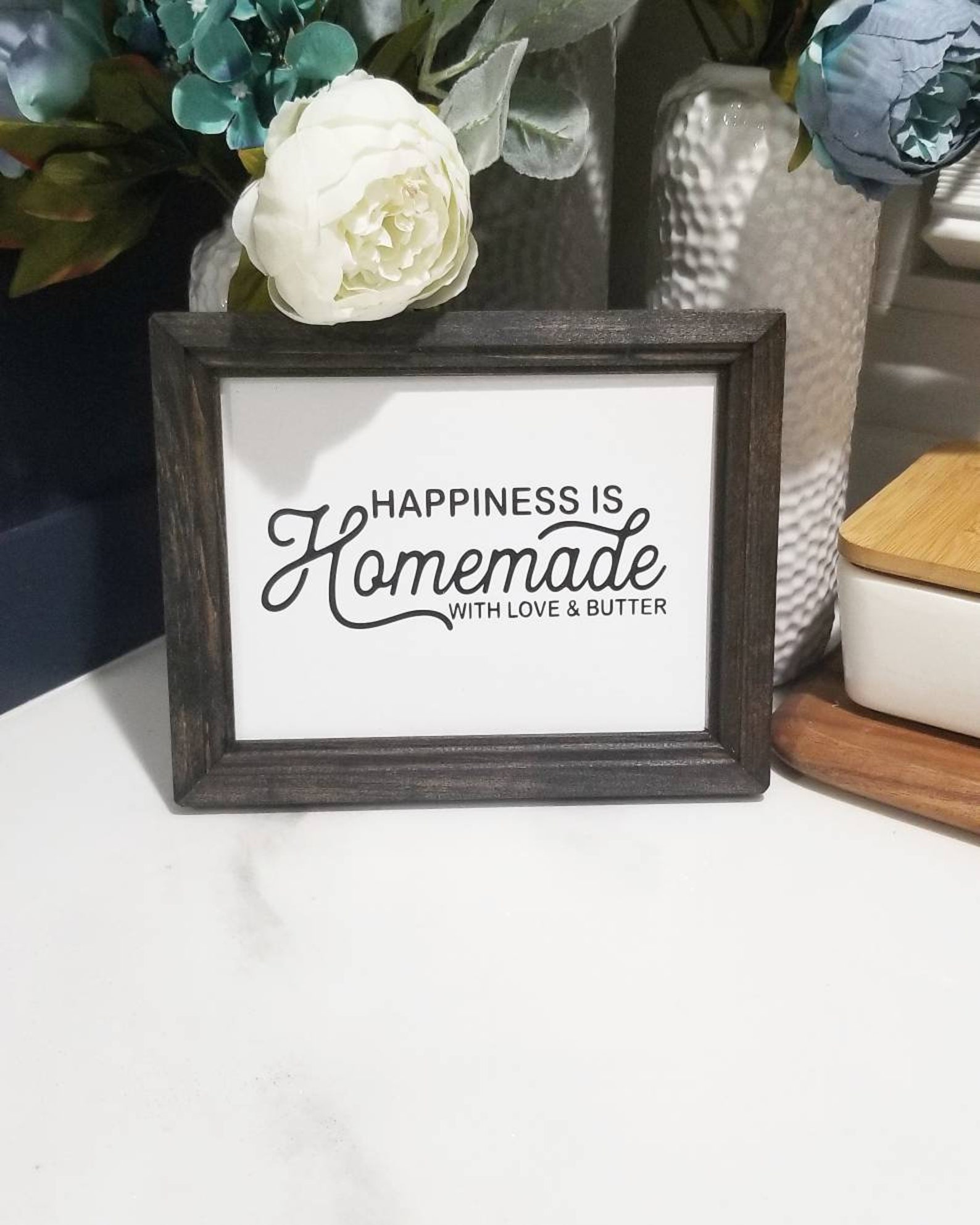 Happiness is homemade with love and butter sign kitchen sign | Etsy
