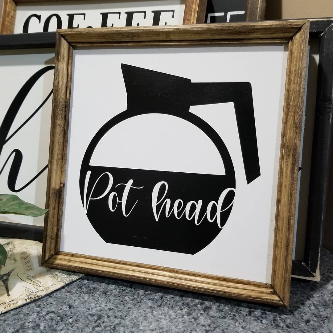 Pot Head Coffee Sign, Coffee Bar Sign, Funny Coffee Sign, Signs for ...
