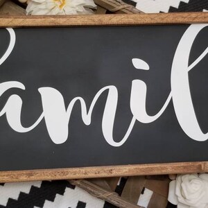 Family Sign, Family Sign Wood, Wood Family Sign, Black Family Sign ...