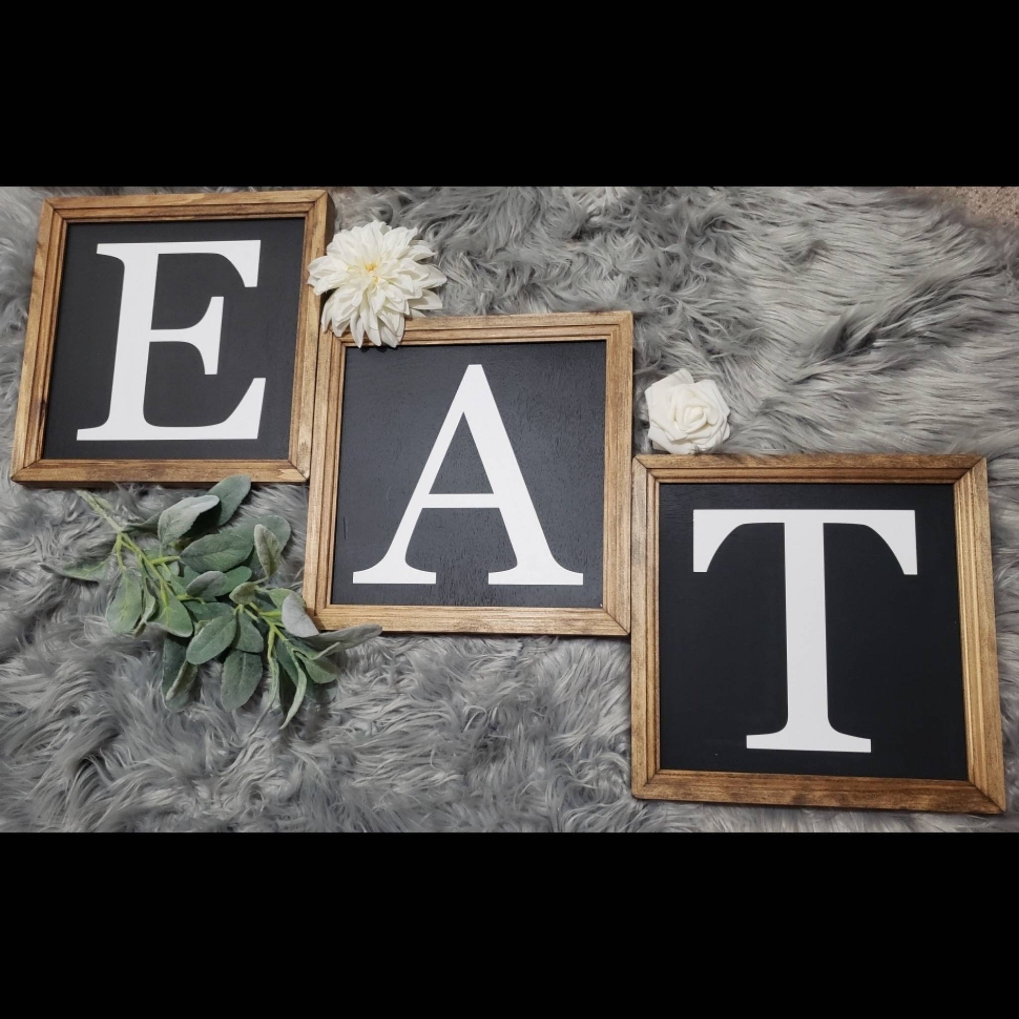 EAT Sign Eat Sign Set of 3 Farmhouse Sign Set Kitchen - Etsy