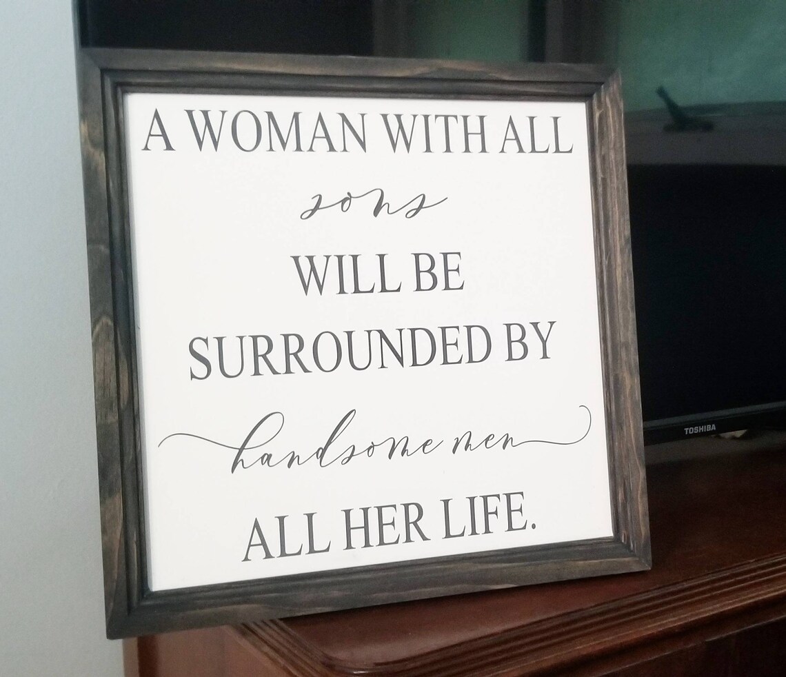 A Woman With All Sons Sign Mother of Boys Sign a Woman With | Etsy