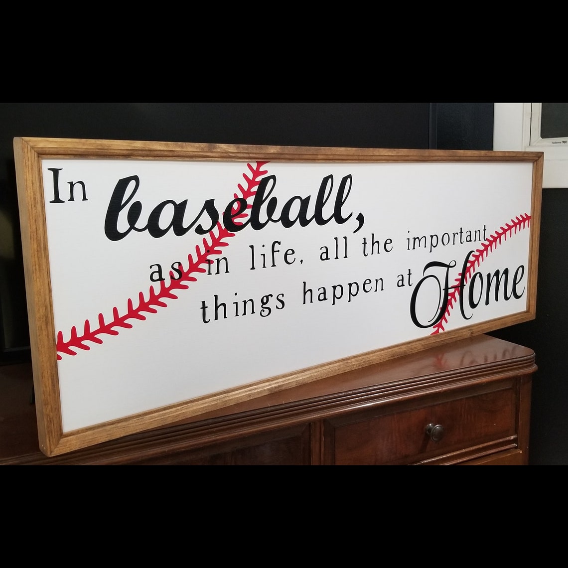 Baseball sign home sweet home baseball man cave decor | Etsy