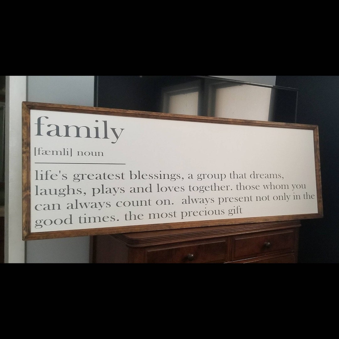 Family Definition Sign, Family Sign, Wood Family Sign, Definition of ...