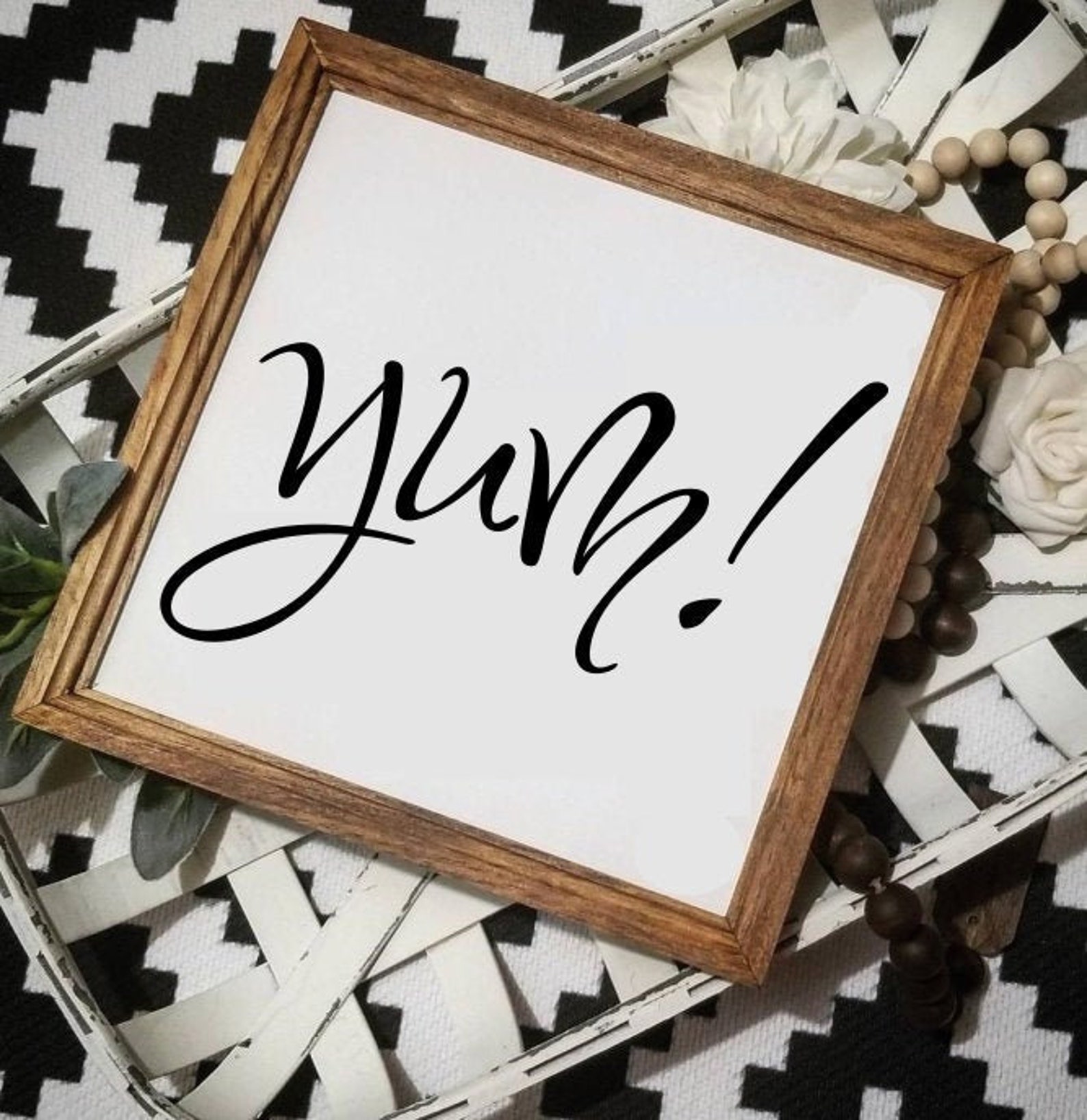 Yum sign yum sign for kitchen wood yum sign yum funny | Etsy