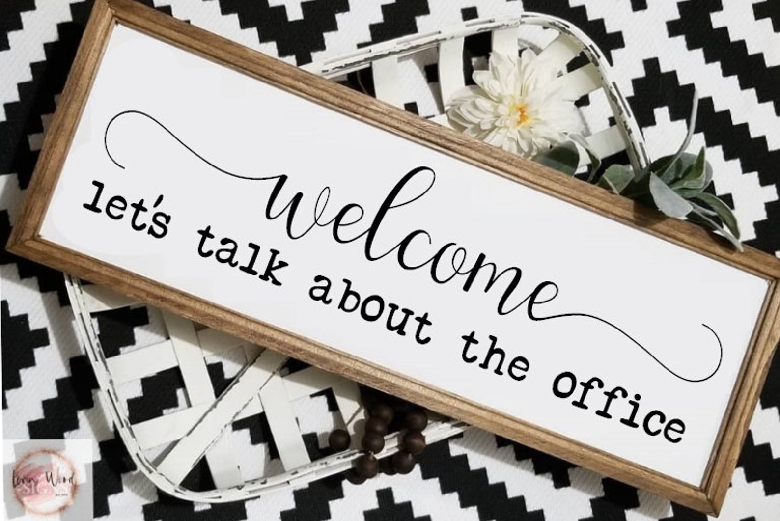 Welcome let's talk about the office sign welcome office | Etsy
