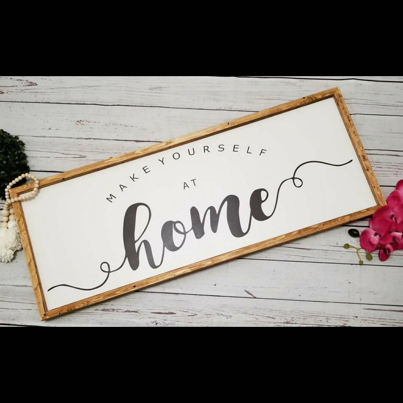 Home Sign Wood Home Sign Make Yourself at Home Sign Home - Etsy