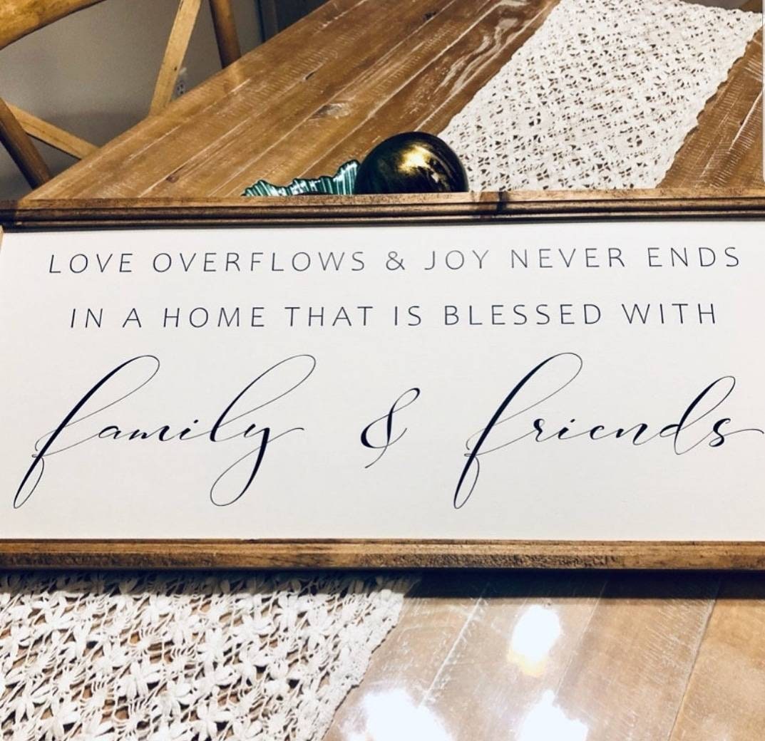 Family and friends sign family sign dining room sign living | Etsy