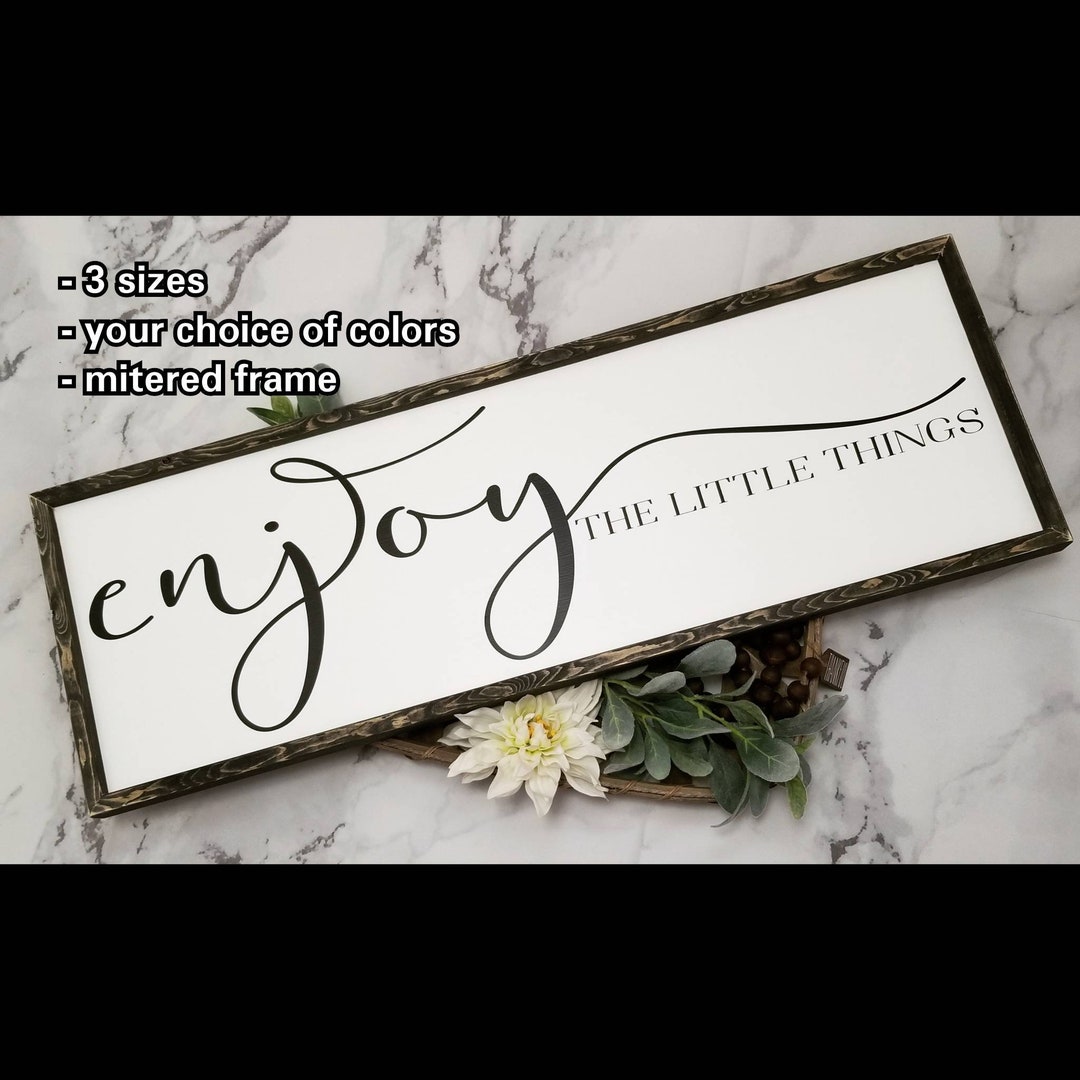 Enjoy the Little Things Sign, Enjoy the Little Things, Bedroom Wall Art ...