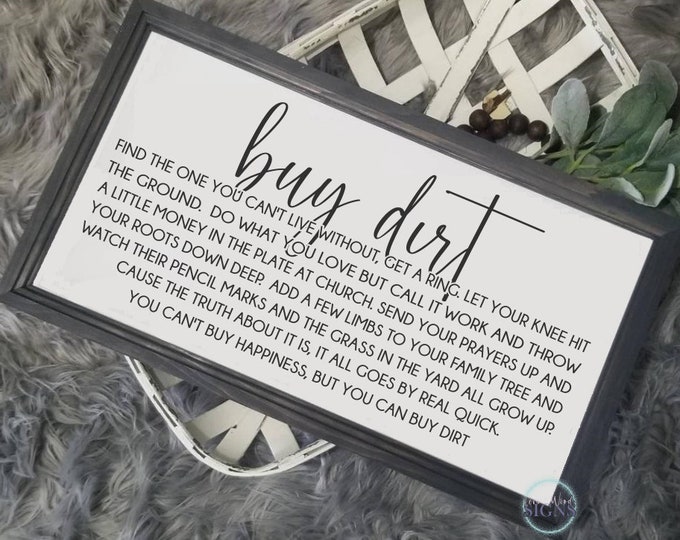 Buy Dirt Framed Sign Song Lyric Sign Country Song Farmhouse Decor Wall ...
