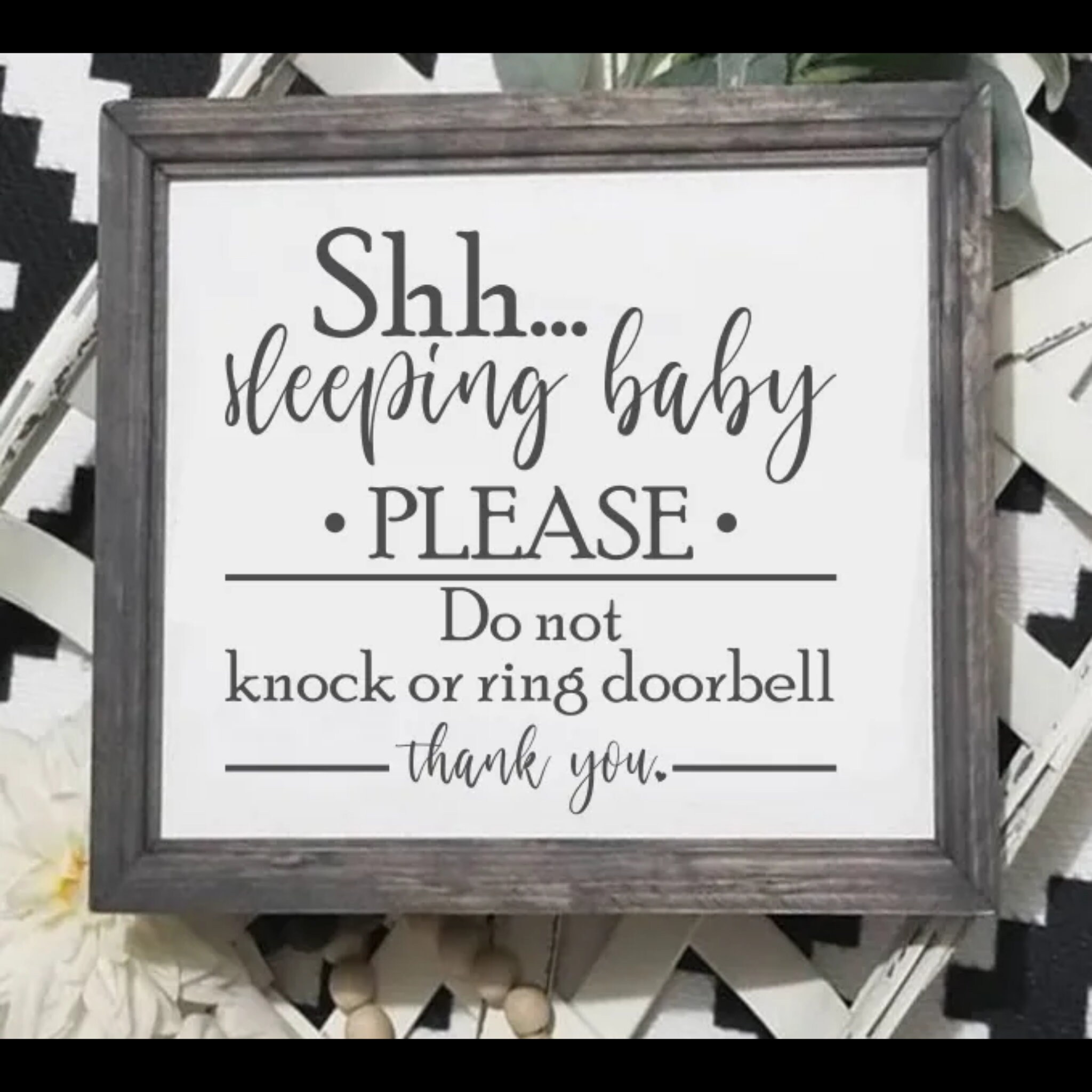 Shh Sleeping Baby Sign Sleeping Baby Door Sign Do Not Knock - Etsy