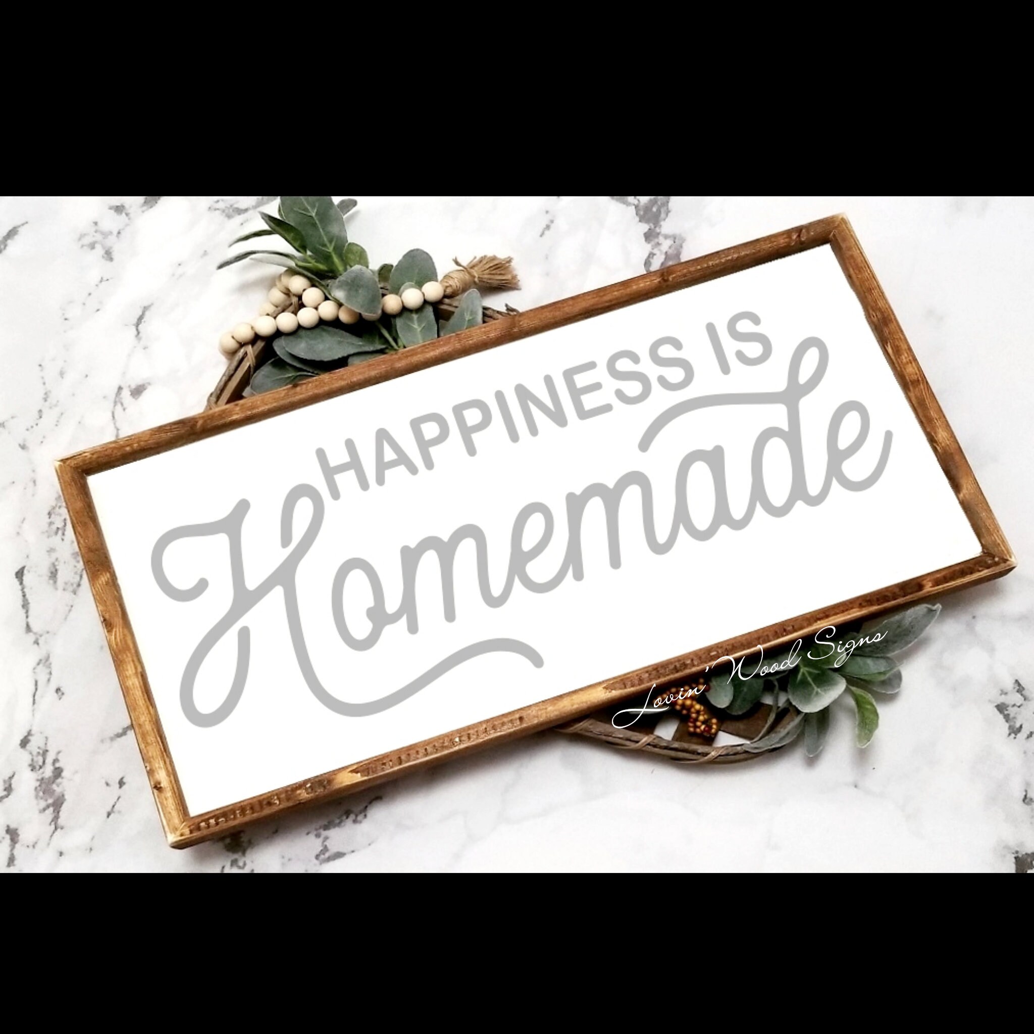 Happiness is homemade wood sign kitchen sign kitchen decor | Etsy