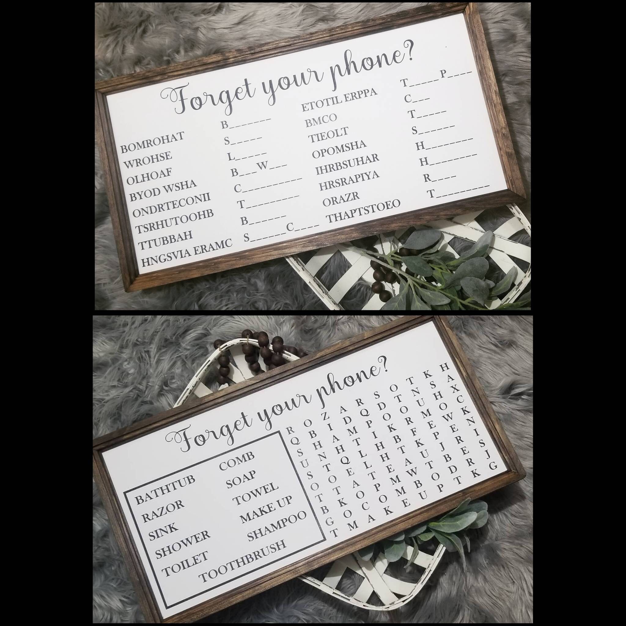 Forget Your Phone Sign Set of 2 Wordsearch Sign Funny | Etsy