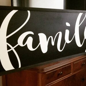 Family Sign, Family Sign Wood, Wood Family Sign, Black Family Sign ...