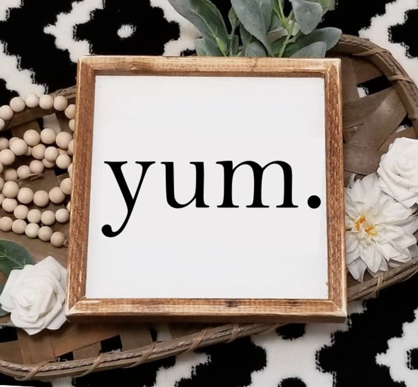 Yum sign yum sign for kitchen wood yum sign yum funny | Etsy