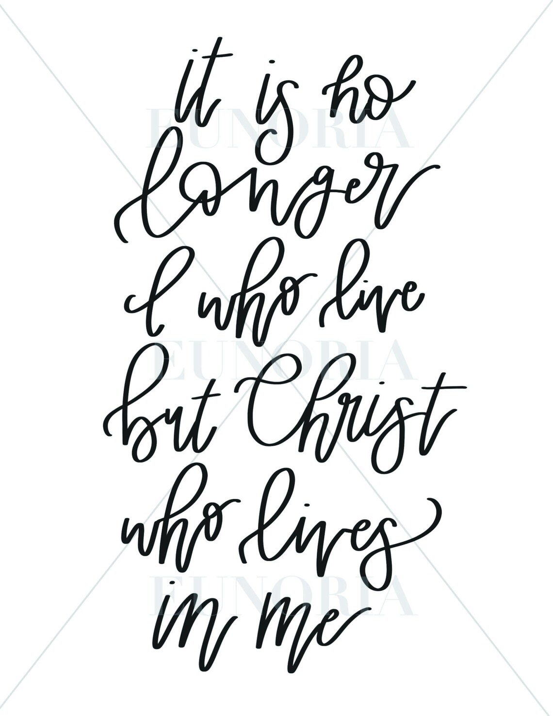 Script Black Cursive Bible Verse Art Galatians 2:20 Scripture - Etsy ...