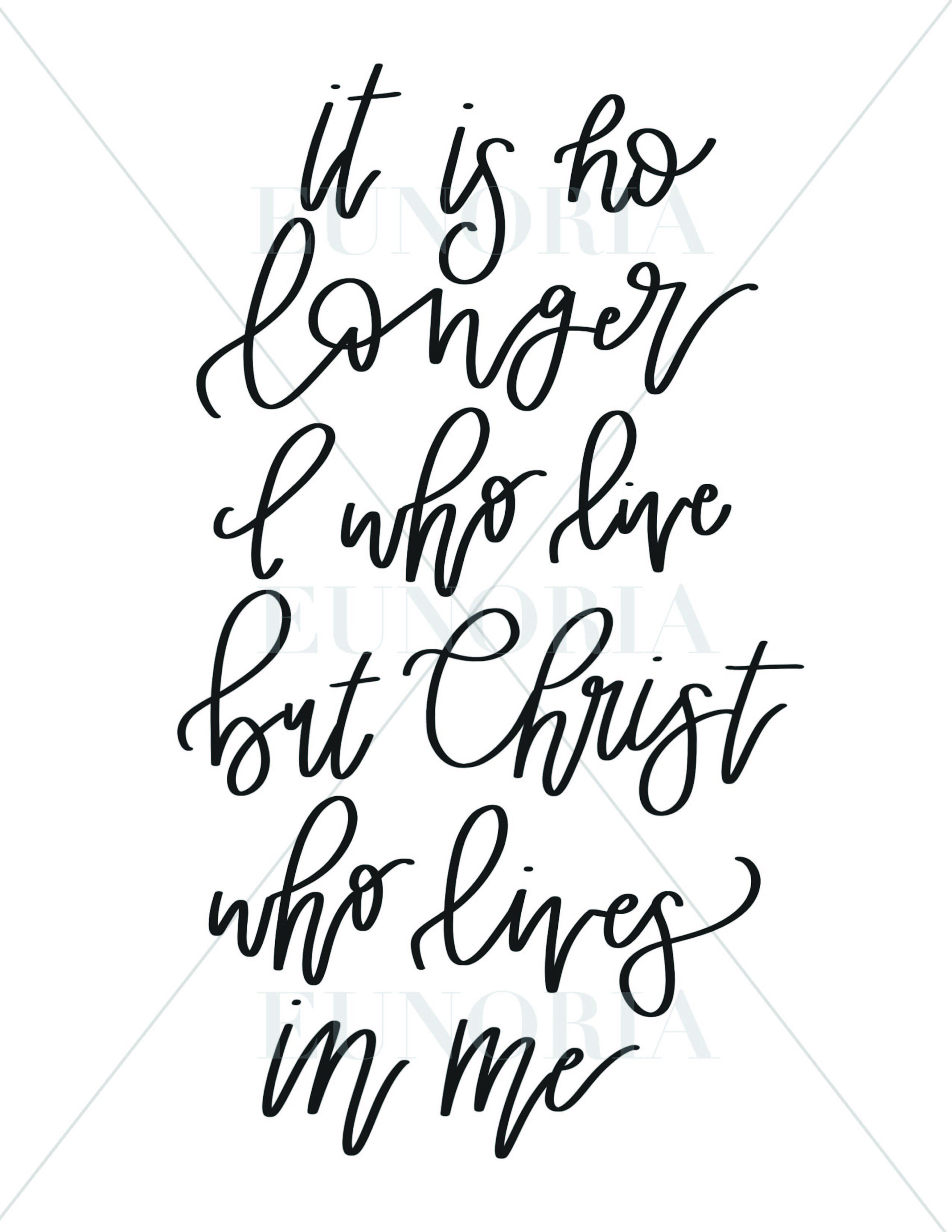 Script Black Cursive Bible Verse Art Galatians 2:20 Scripture - Etsy ...