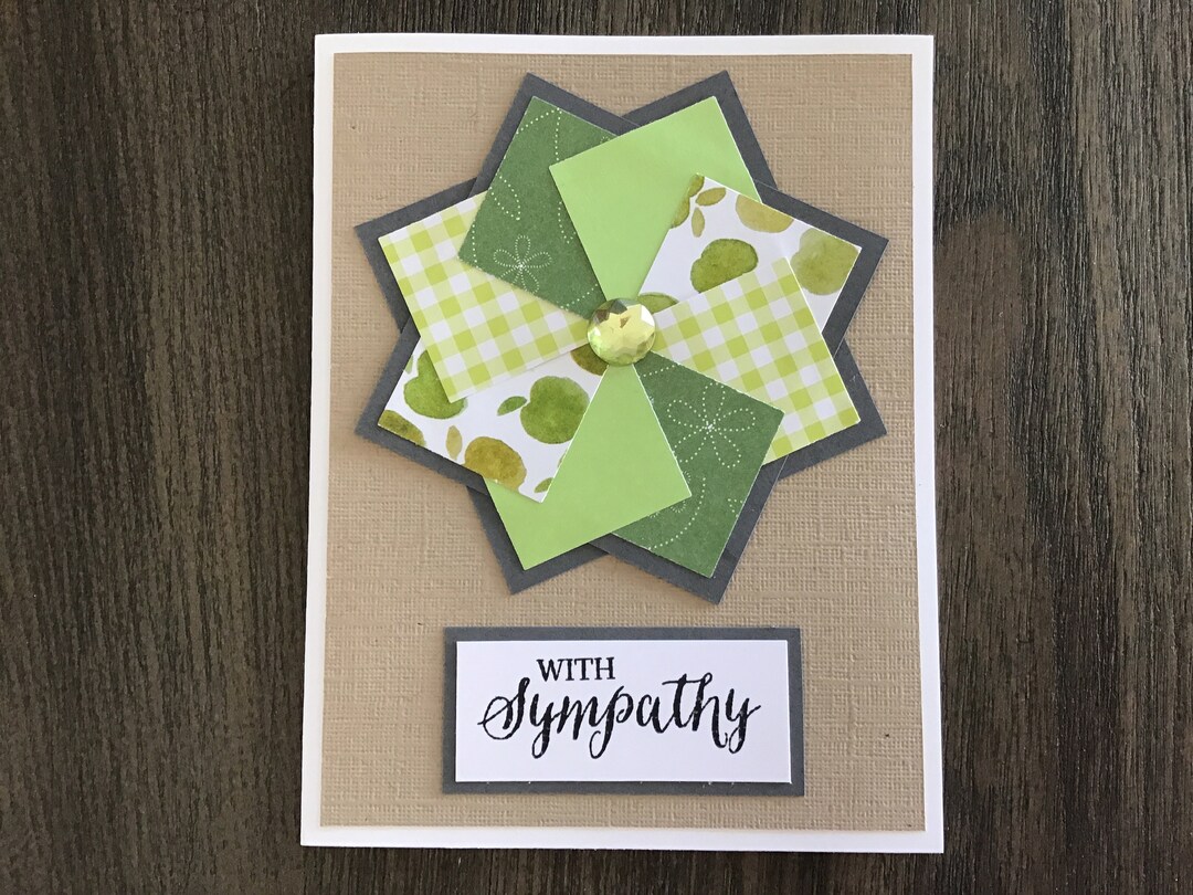 Hand Stamped Sympathy Card: Layered Paper Design - Etsy