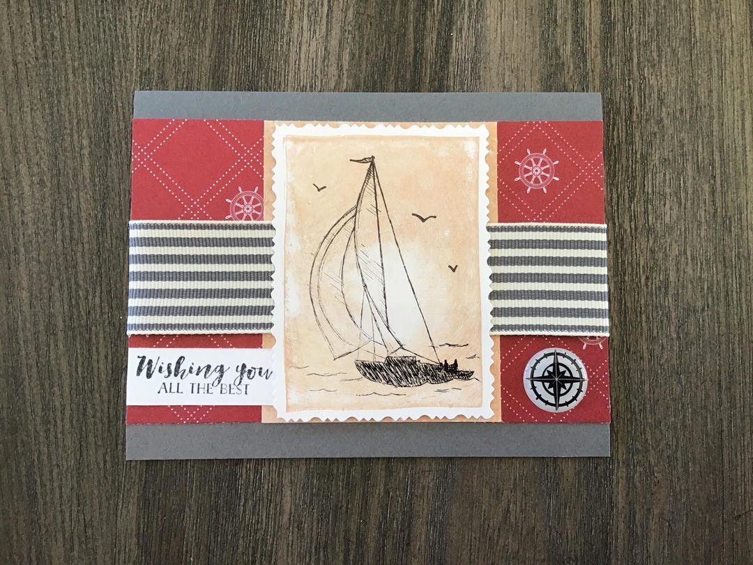 Sailboat Happy Birthday Card - Etsy