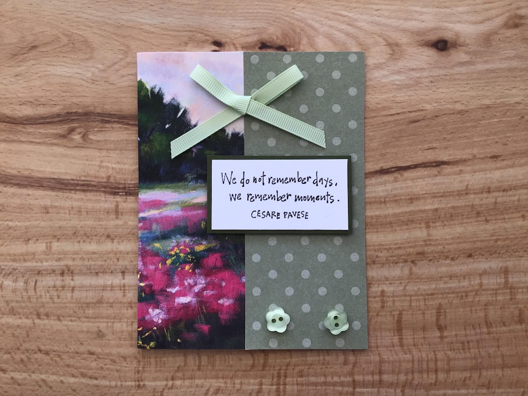 We Do Not Remember Days, We Remember Moments Card - Etsy