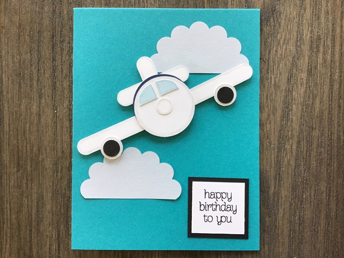 Airplane Birthday Card - Etsy