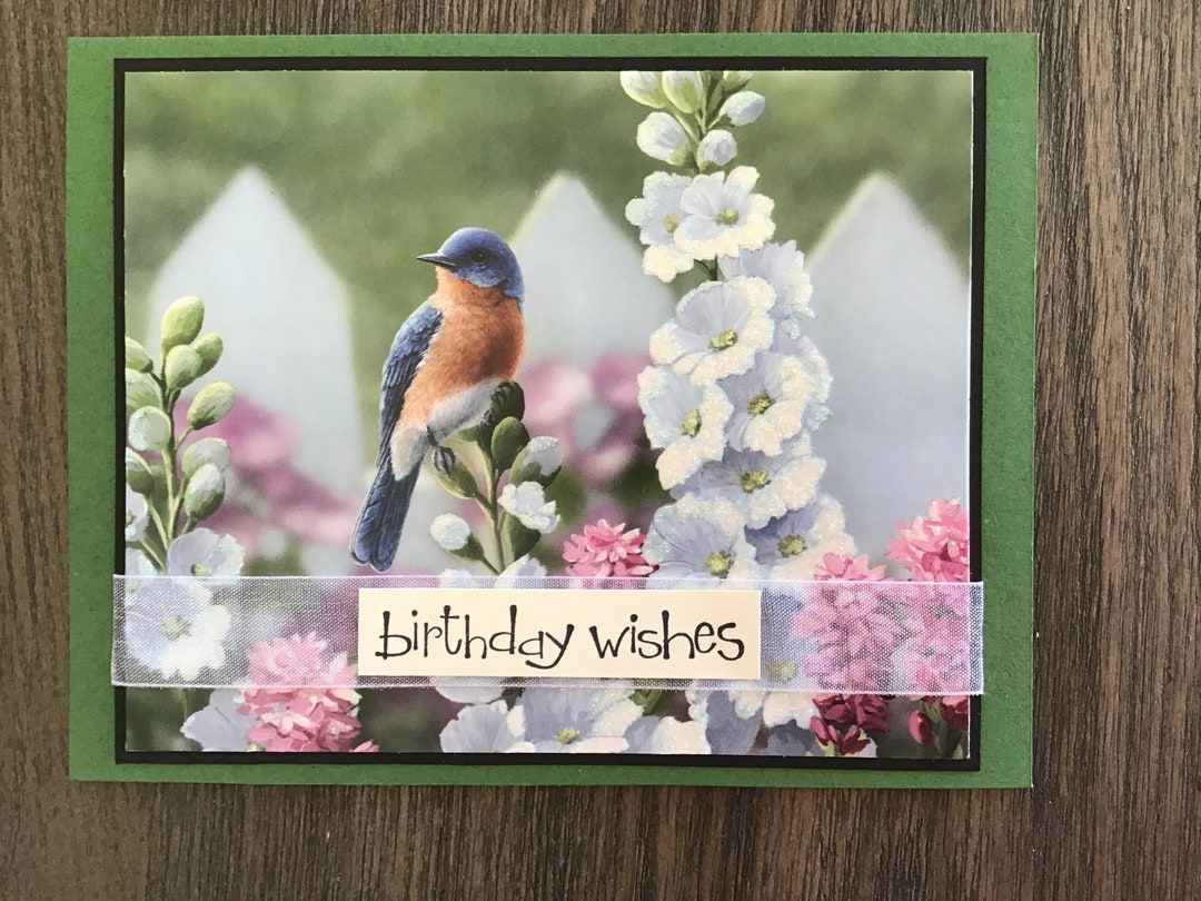 Bluebird Birthday Card - Etsy