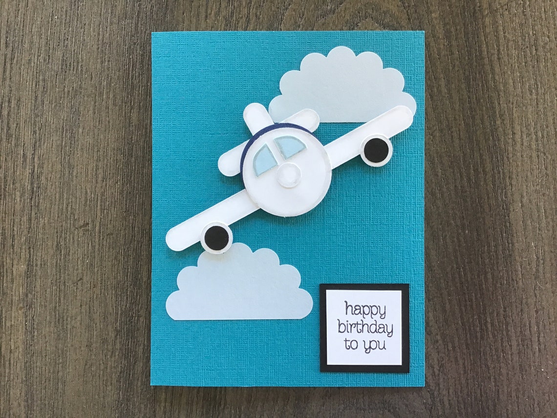 Airplane Birthday Card | Etsy