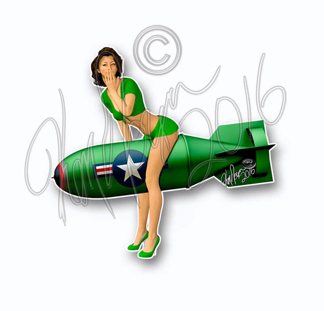 Pin-up WWII Style Nose Art Bomber Art Decals Sticker Window Laptop ...