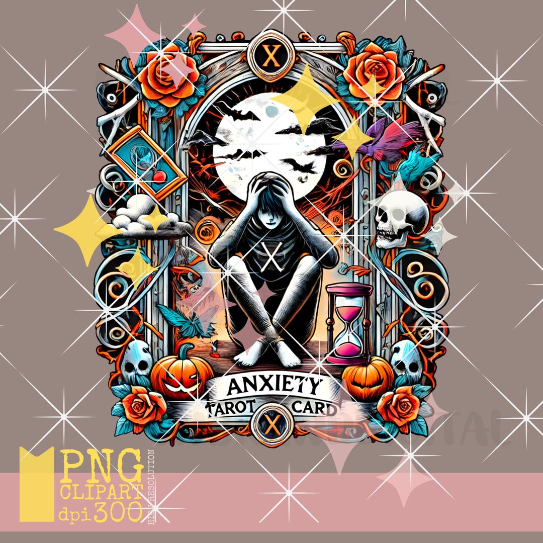 The Anxiety Cards,skeleton Tarot, PNG Clipart,anxiety Halloween ...