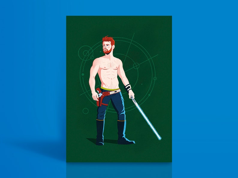 Star Wars Jedi Survivor Shirtless Cal Kestis Art Print Etsy
