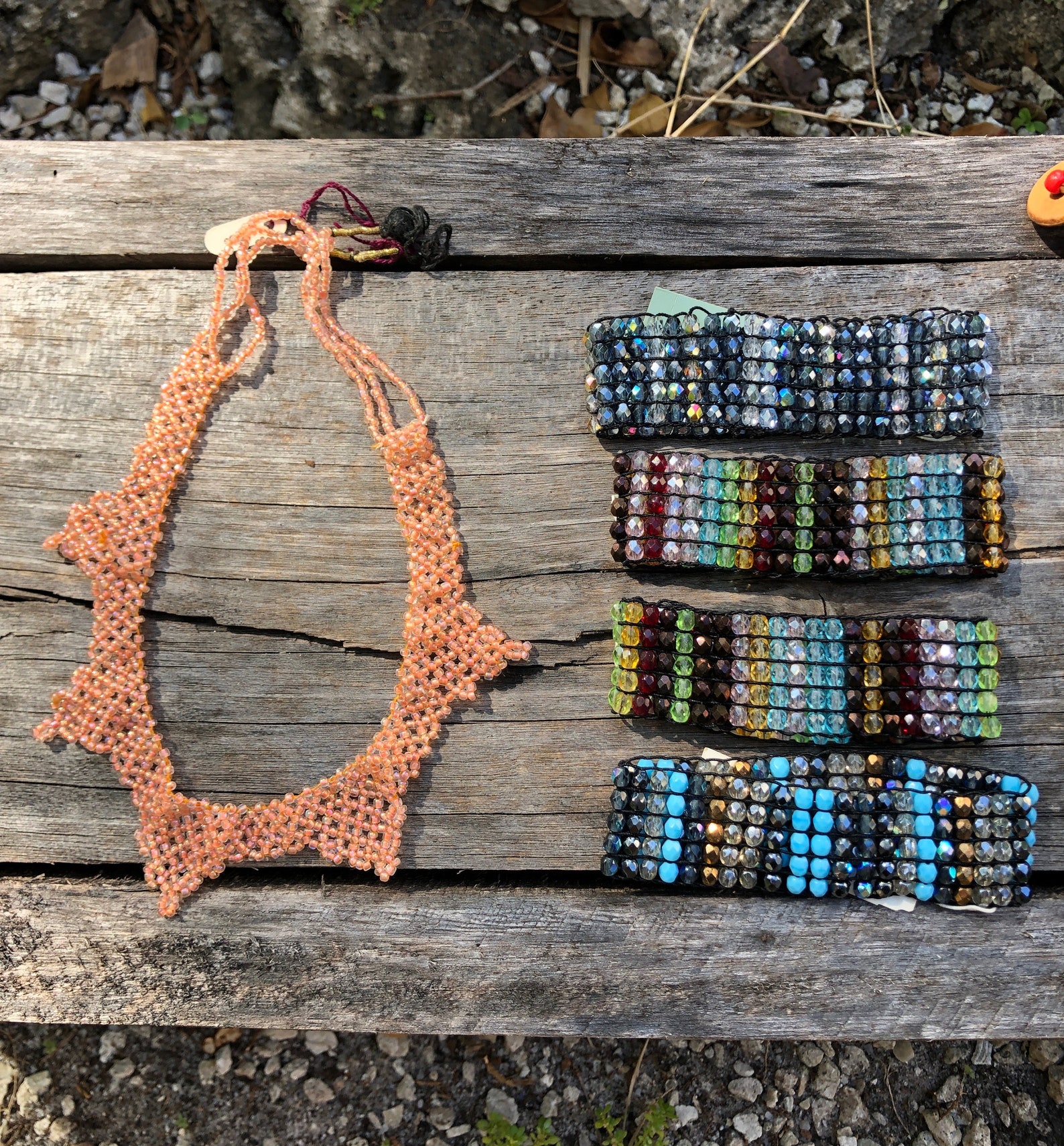 Beaded Jewelry Bundle Beaded Necklaces Beaded Earrings Hand | Etsy