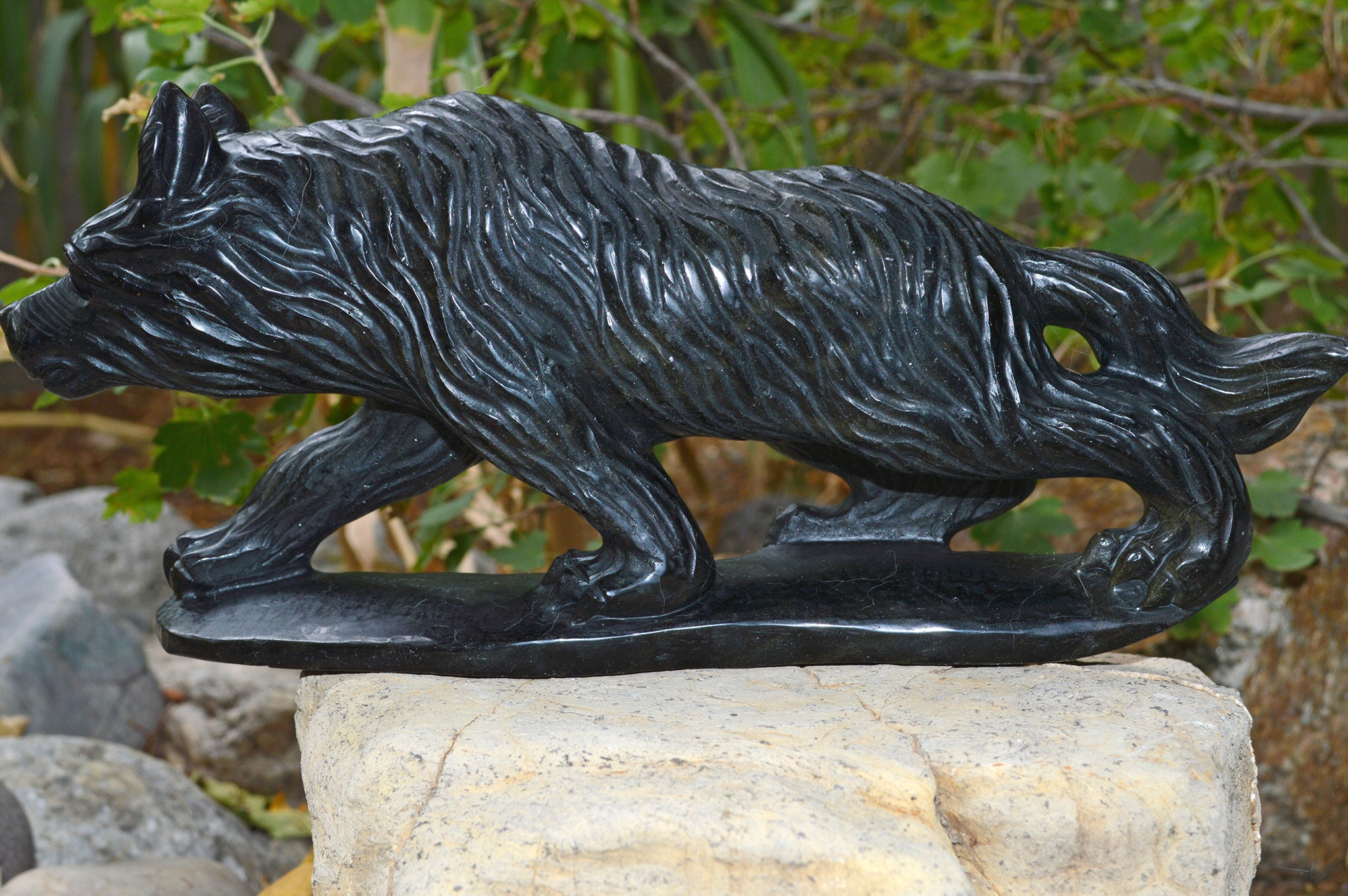 Natural Gold(en) Sheen Obsidian Wolf Crystal Carving - Large - Etsy