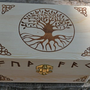 Tree of Life Runes Celtic Pine Wood Box 4 x | Etsy