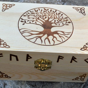Tree of Life Runes Celtic Pine Wood Box 4 x | Etsy