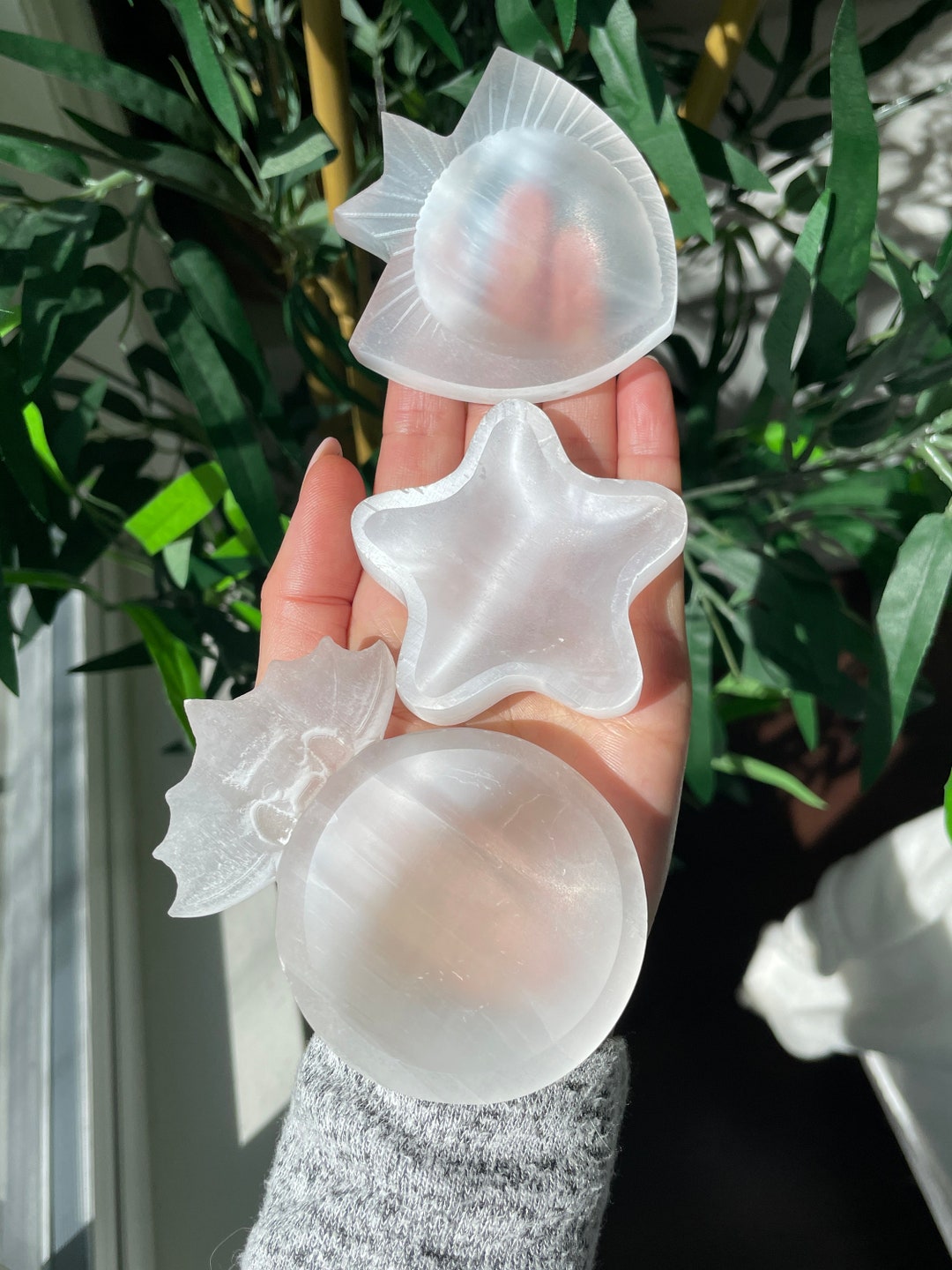 High Quality Selenite Dish / Selenite Bowls / Fish, Star, Pineapple ...